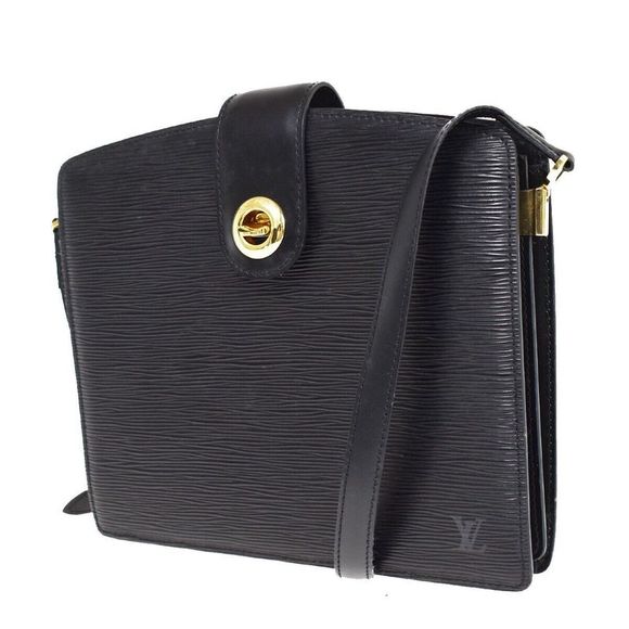 Louis Vuitton | Bags | Louis Vuitton Capuchin Black Leather Shoulder ...